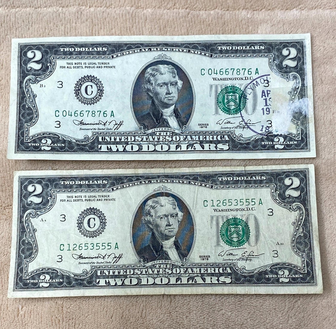 Thomas Jefferson 2 Dollar Bill - Etsy