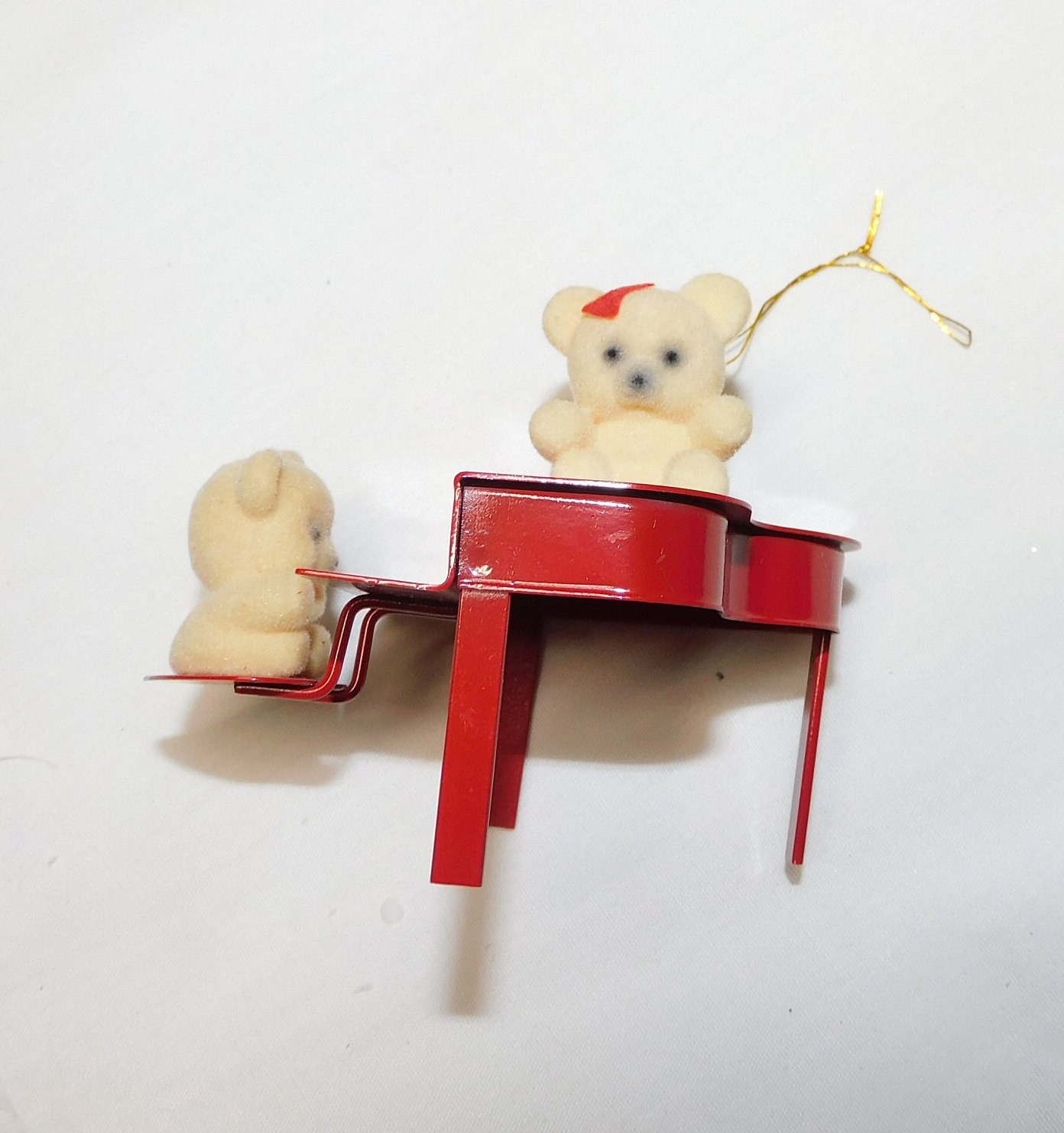 Vintage Avon Teddy Bear Ornament Teddies on a Tiny Baby Grand Piano ...