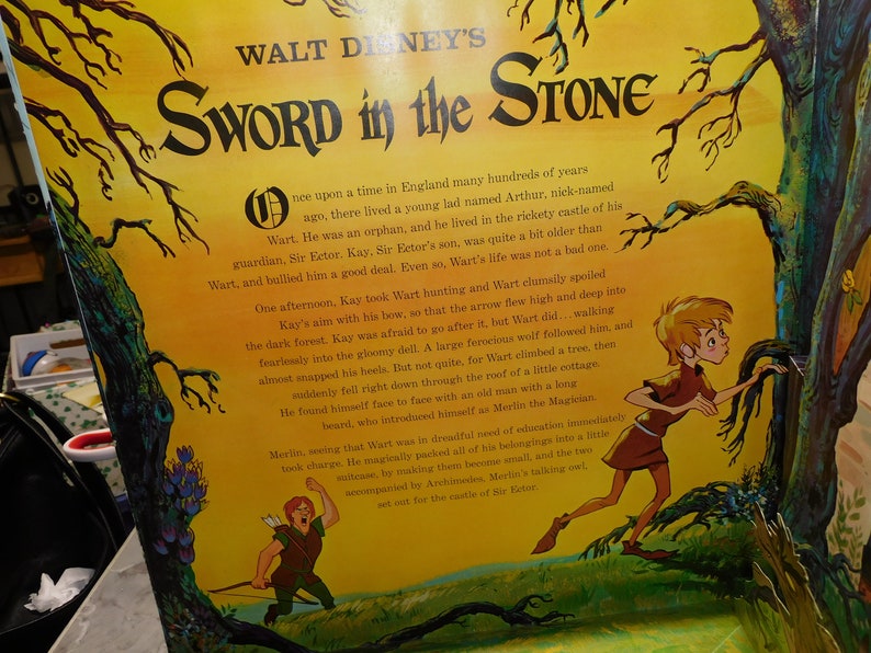 Vintage Disney Panorama LP Popup Story Book Album Sword in the Stone by ...