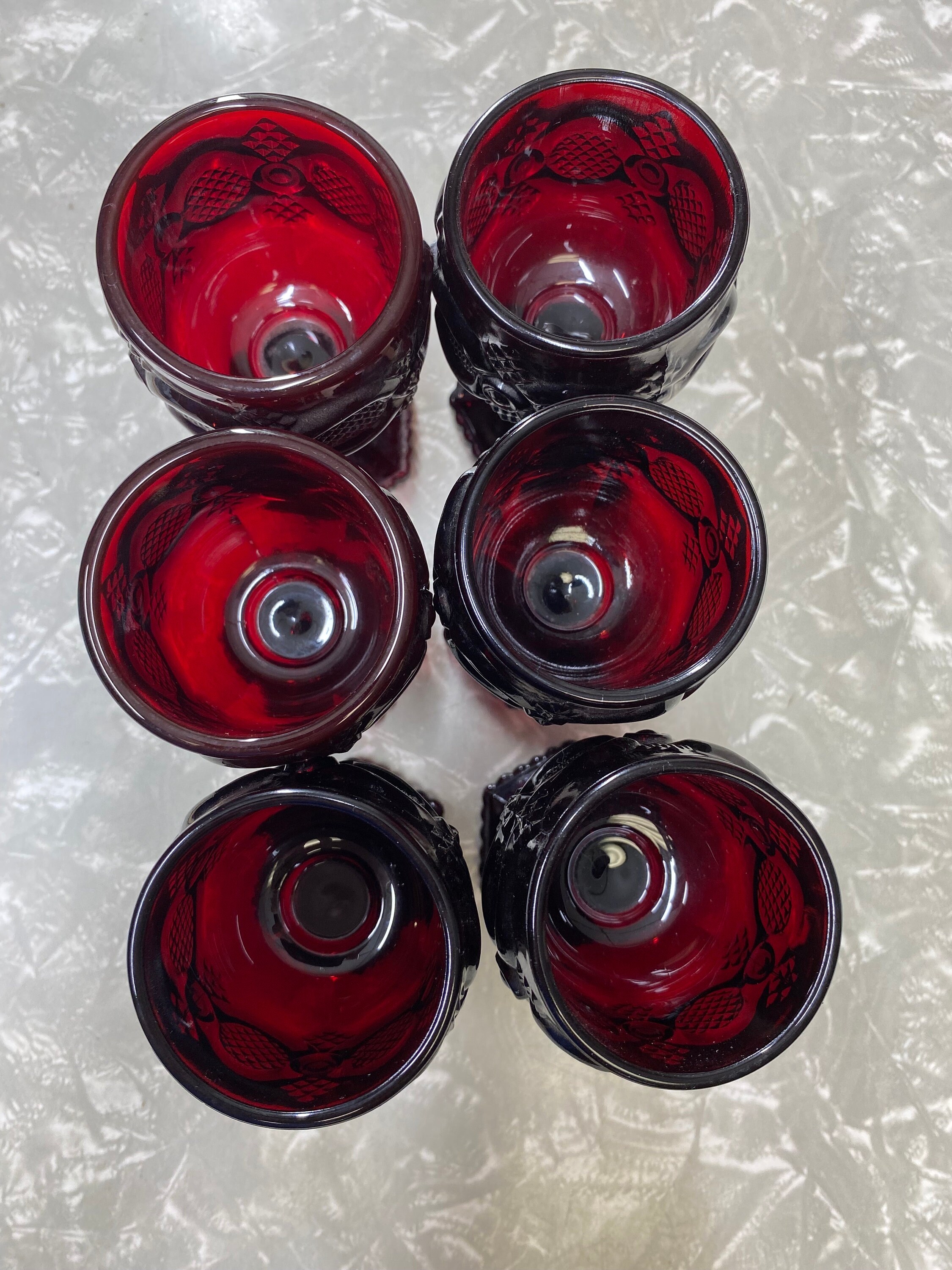 Vintage Small Elegant Wine Glass Avon Ruby Red Cape Cod Glass Keepsake ...