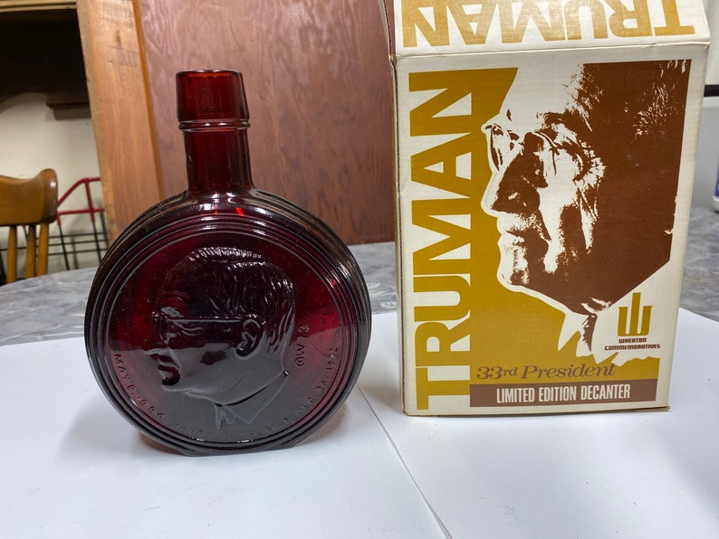 Vintage Truman Red Decanter Glass Bottle Wheaton Glass 1st Edition Ruby ...