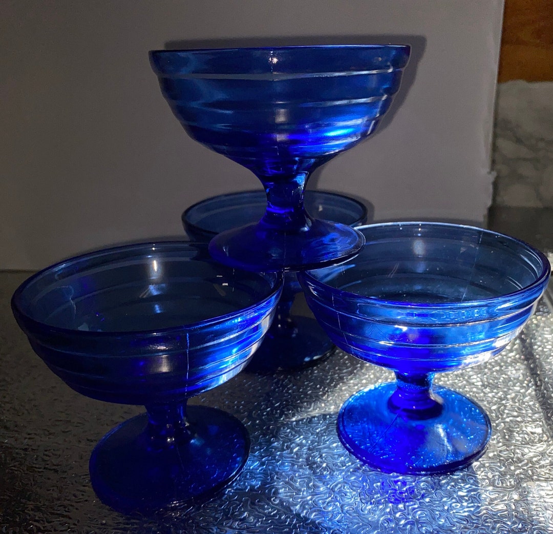Cobalt Blue Depression Glass Dishes Moderntone Pattern Hazel Atlas ...