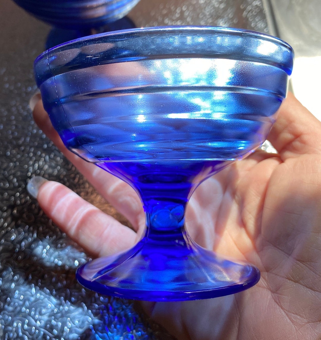 Cobalt Blue Depression Glass Moderntone Pattern Hazel Atlas MCM - Etsy