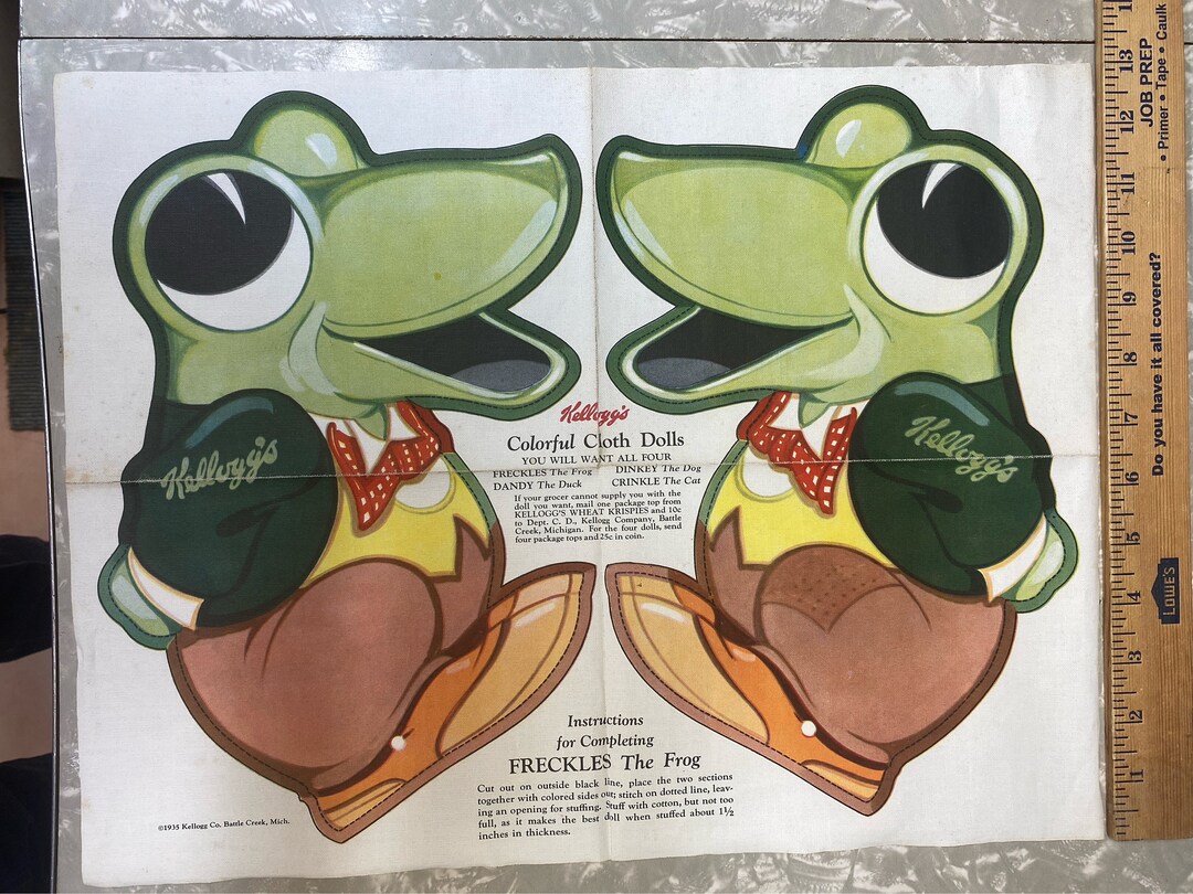 Vintage Kellogg Freckles the Frog Collectable Cartoon Animals Kelloggs ...