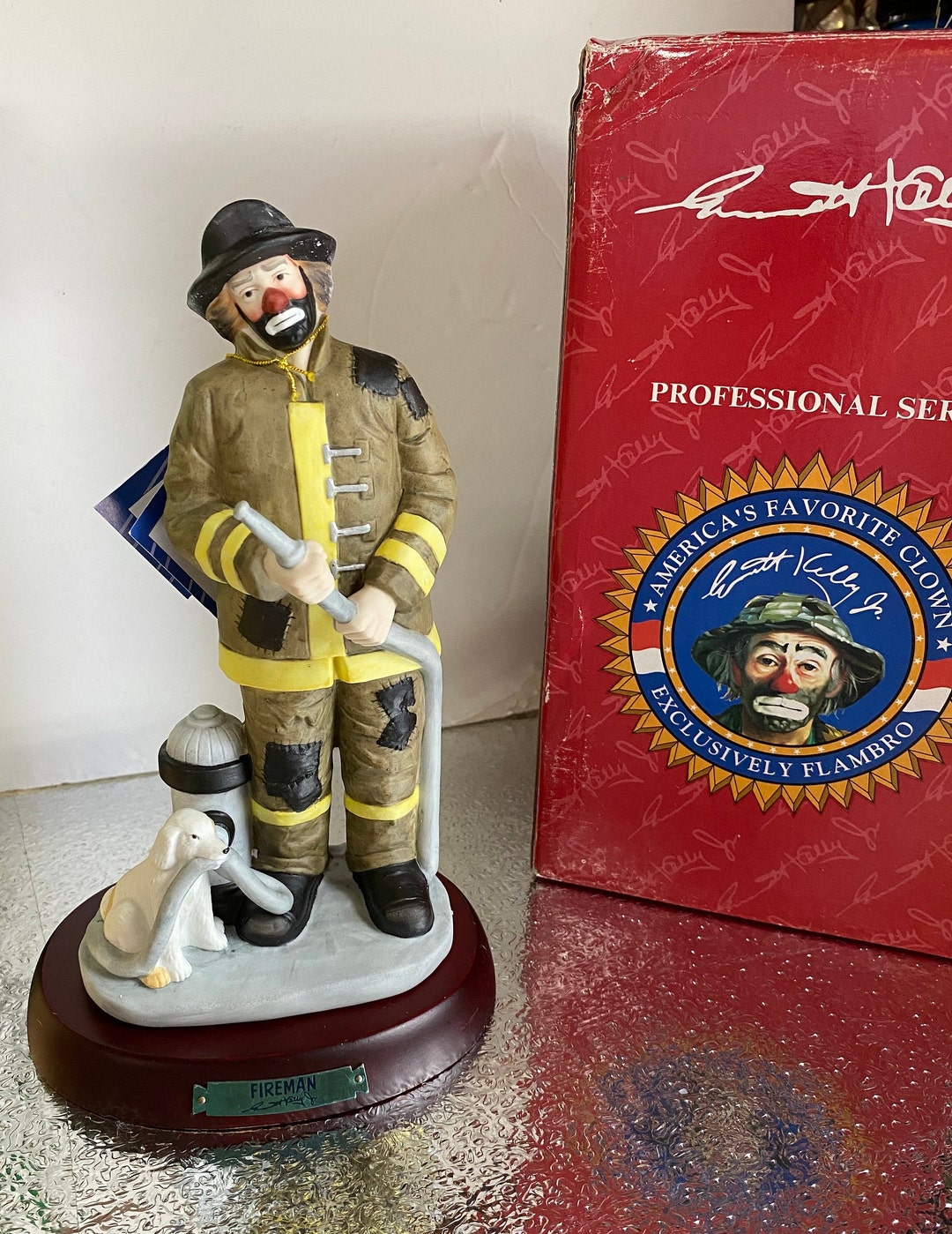 Fireman With Dog Figurine Emmett Kelly JR. Professional Series - Etsy