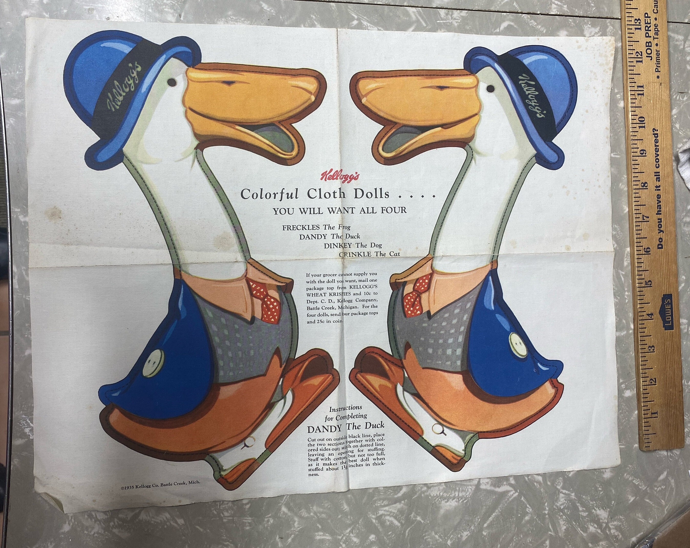 Vintage Kellogg Dandy the Duck Collectable Cartoon Animals Kelloggs ...