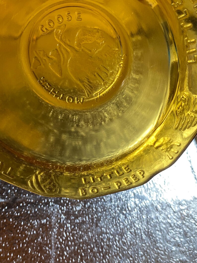 Mother Goose Amber Glass Bowl - Etsy