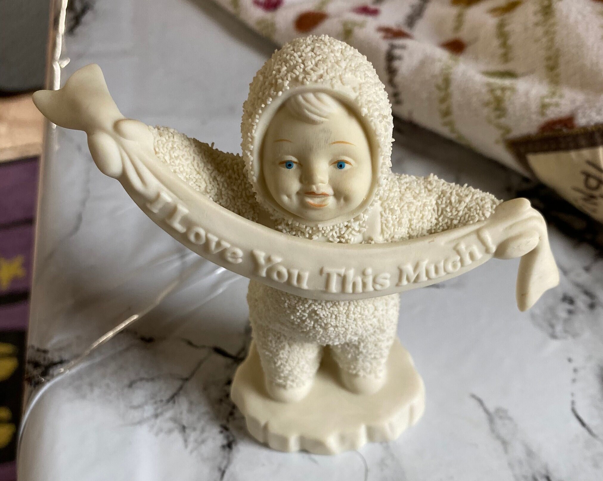 Vintage I Love You This Much Figurine Collectable Snowbaby Enjoying the ...
