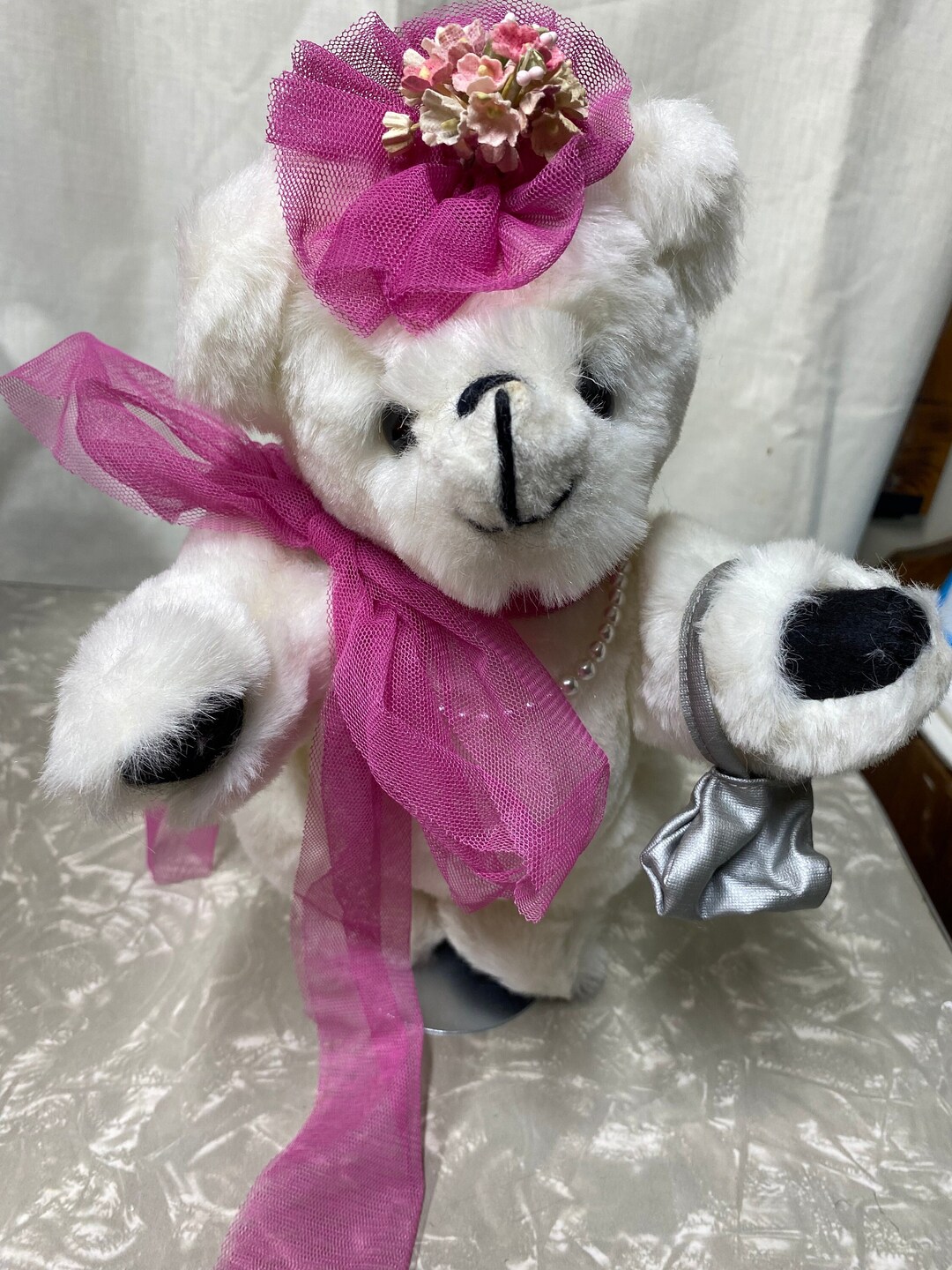 Kent Collectibles White Bear Jointed Teddy Bears Keepsake Decor Jean ...