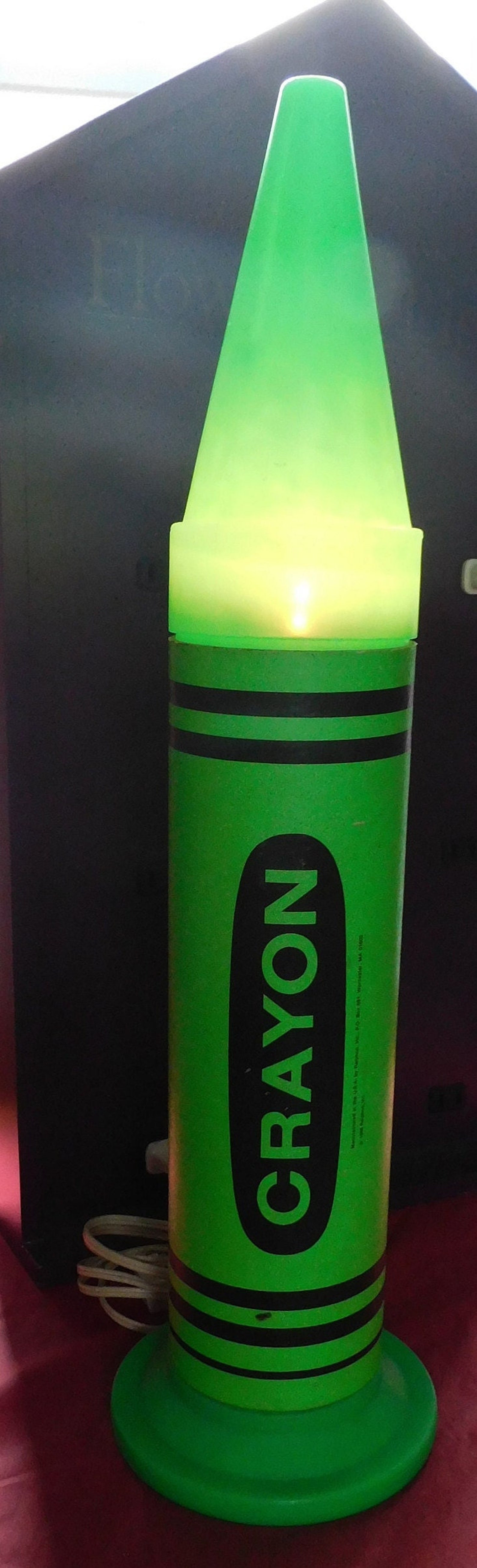Vintage Large Plastic Green Crayon by Ralphco Inc Collectable Fun Light ...