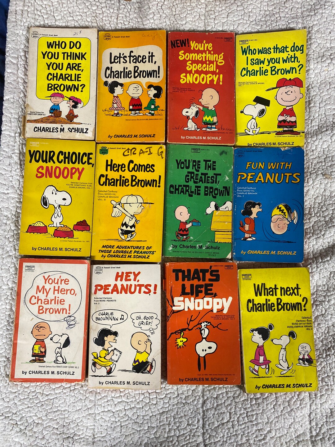 Vintage Peanuts Collection Set of 4 Books Decor Charlie Brown ...