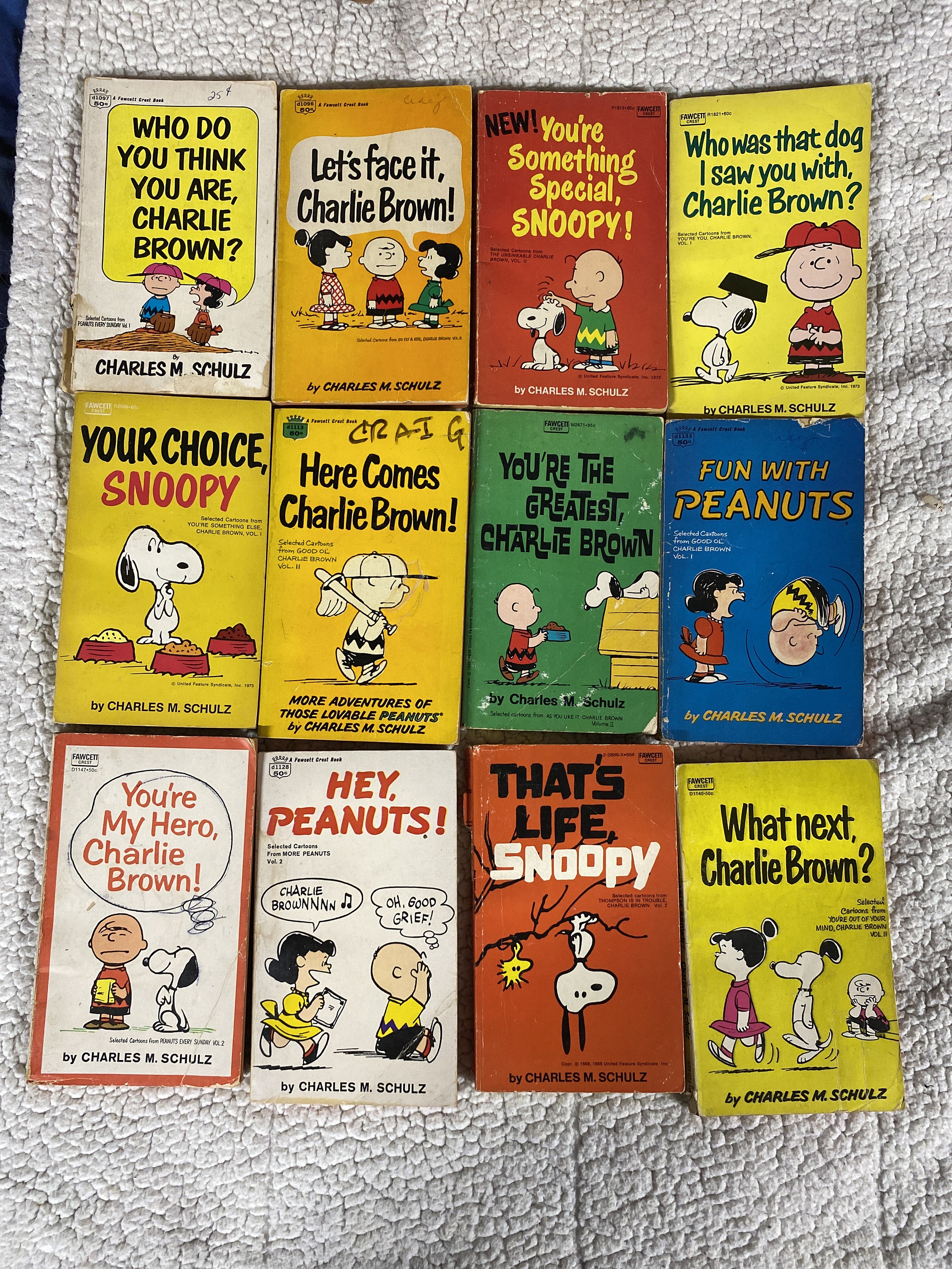 Vintage Peanuts Collection Set of 4 Books Decor Charlie Brown Collectable Snoopy Keepsake by ...