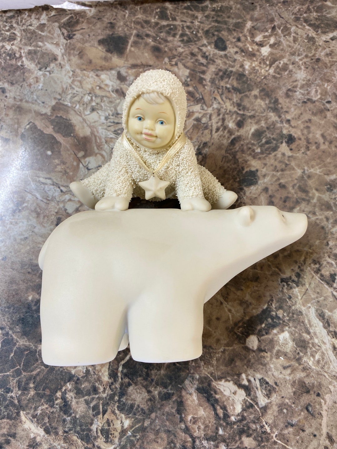 Vintage Over the Top Figurine Collectable Snowbaby Enjoying the Winter ...