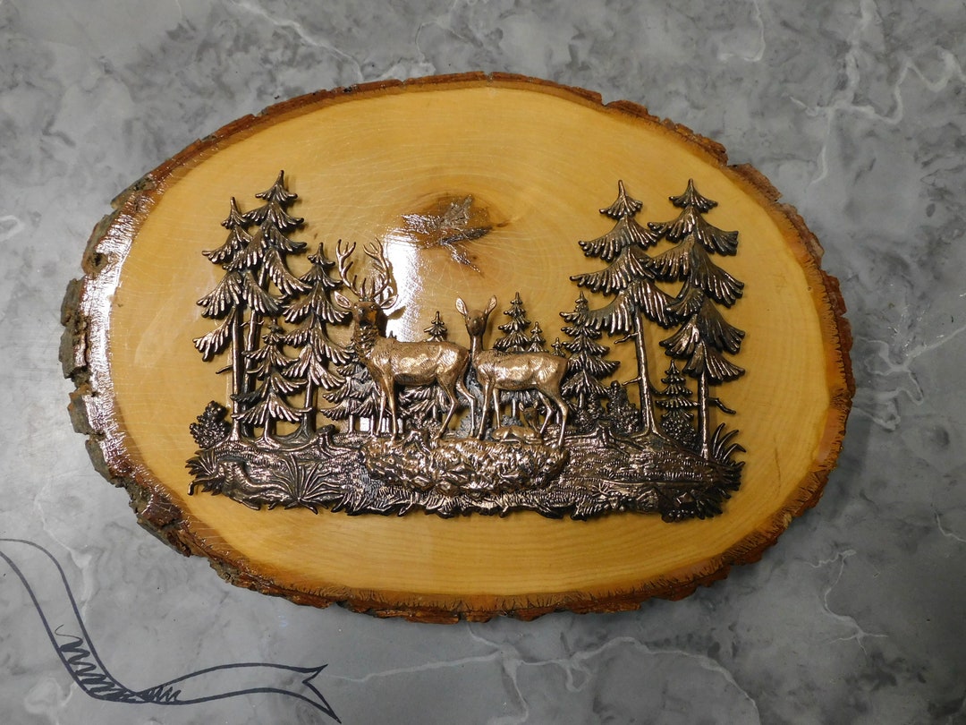 Vintage Cut Wood Slice Plaque Yellowstone National Park Souvenir D3 ...