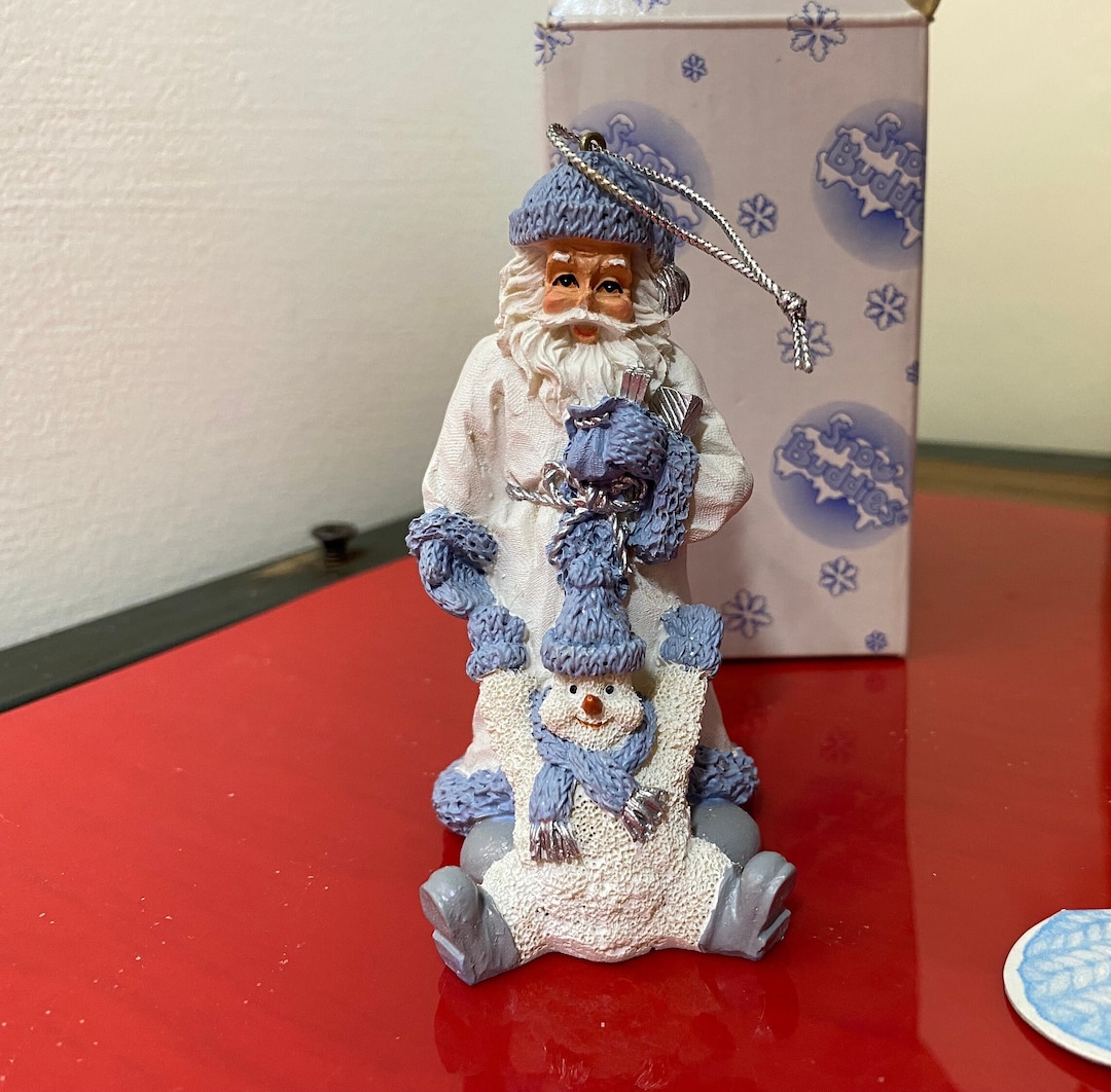 Vintage Snow Buddies Santa With Powder Sitting Ornament Christmas ...