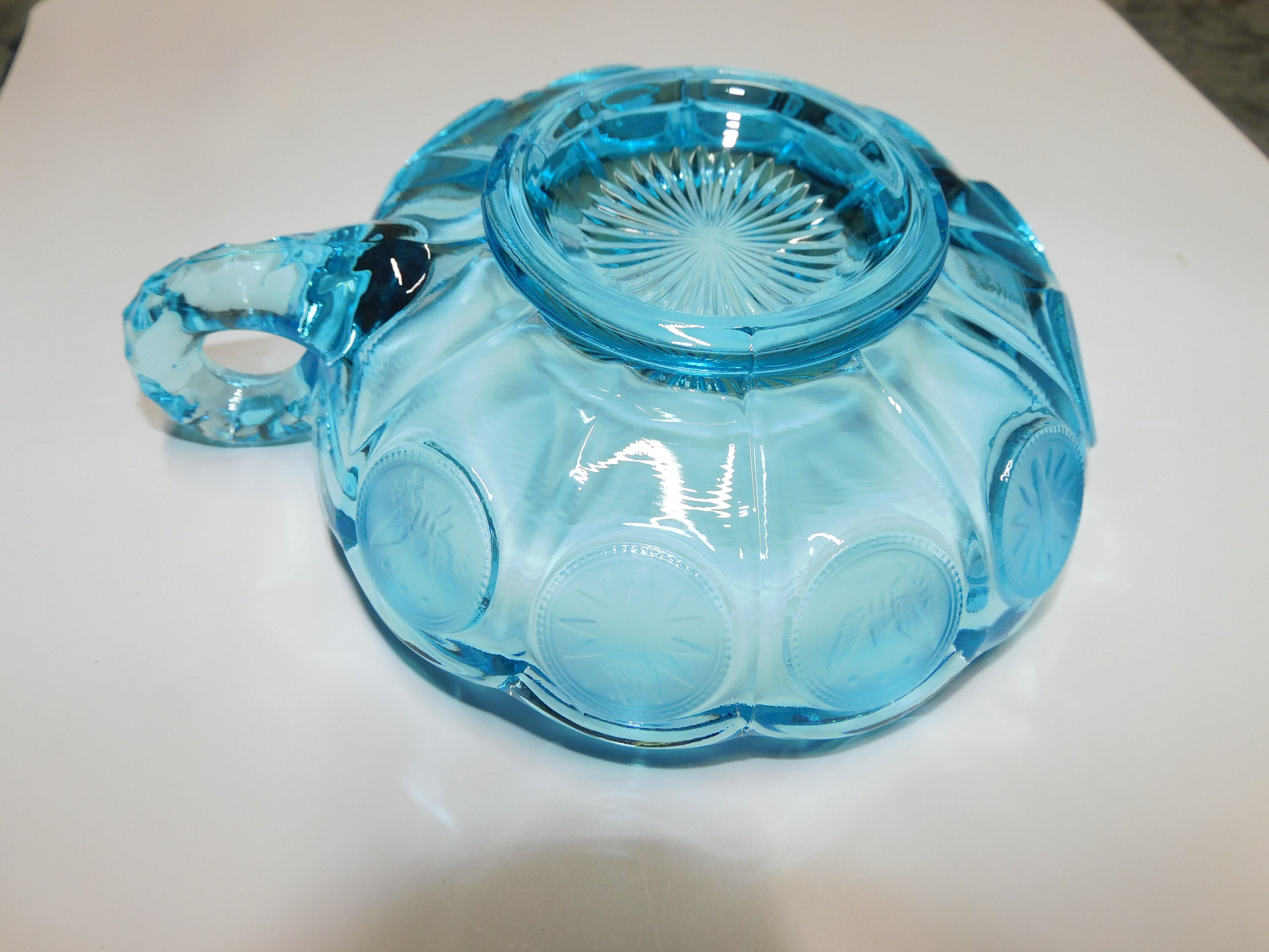Vintage Nappy Glass Bowl With Handle Fostoria Coin Glass Collection ...
