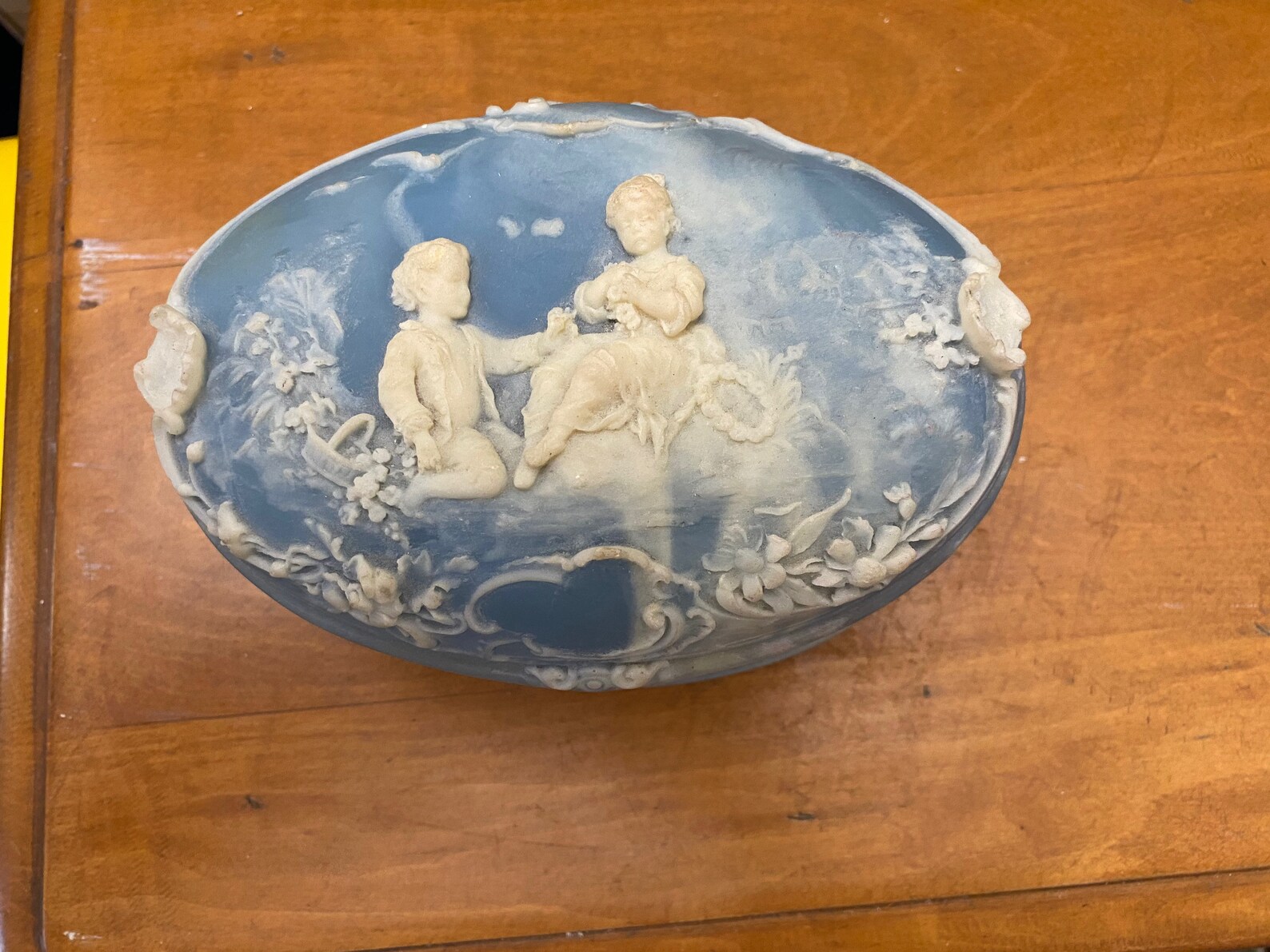 Vintage Incolay Stone Box Collectable Jewelry Box Keepsake Trinket Box ...