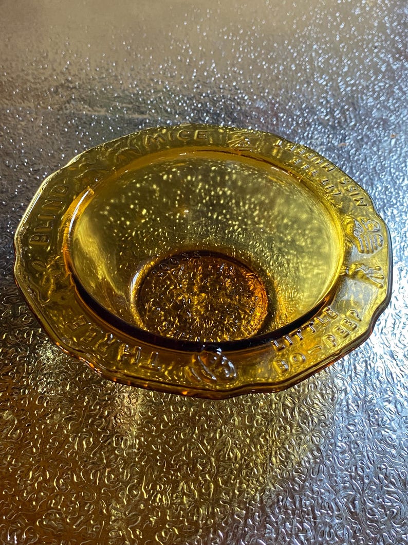 Mother Goose Amber Glass Bowl - Etsy