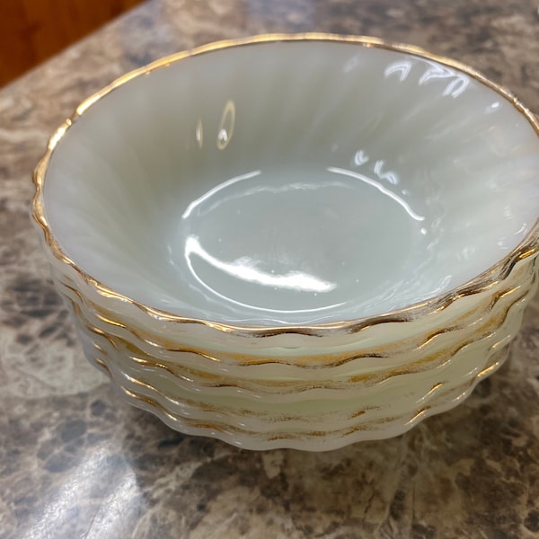 Anchor Hocking White Gold Trim - Etsy