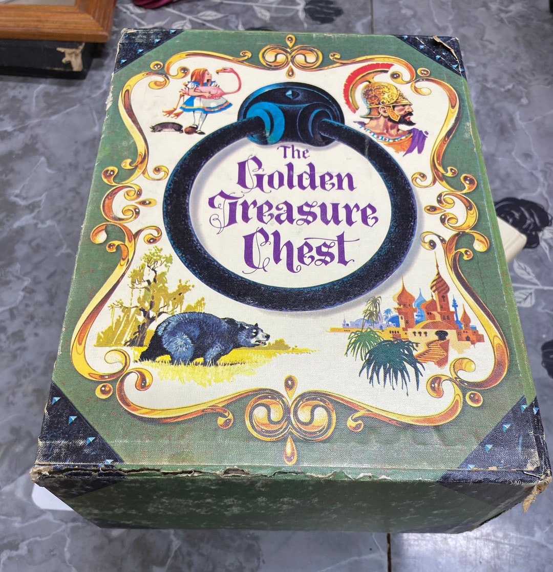 Vintage Hardcover Golden Treasure Chest Adventure Stories Tales and ...