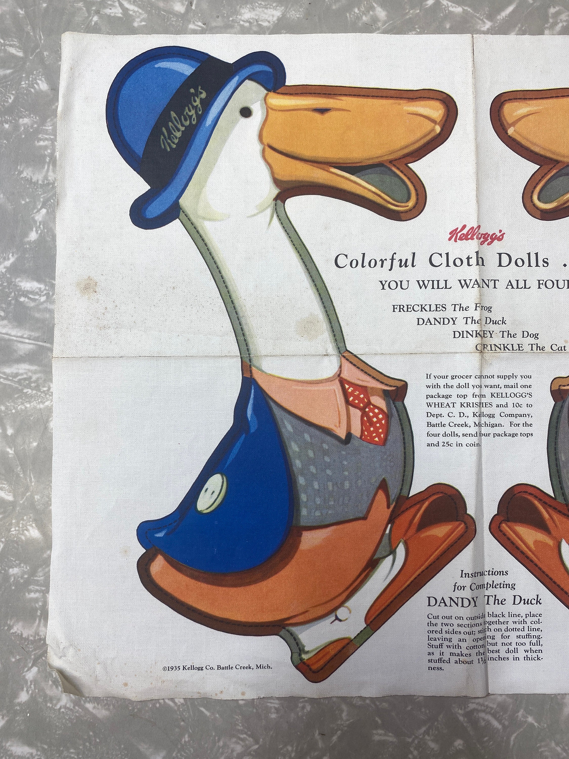 Vintage Kellogg Dandy the Duck Collectable Cartoon Animals Kelloggs ...