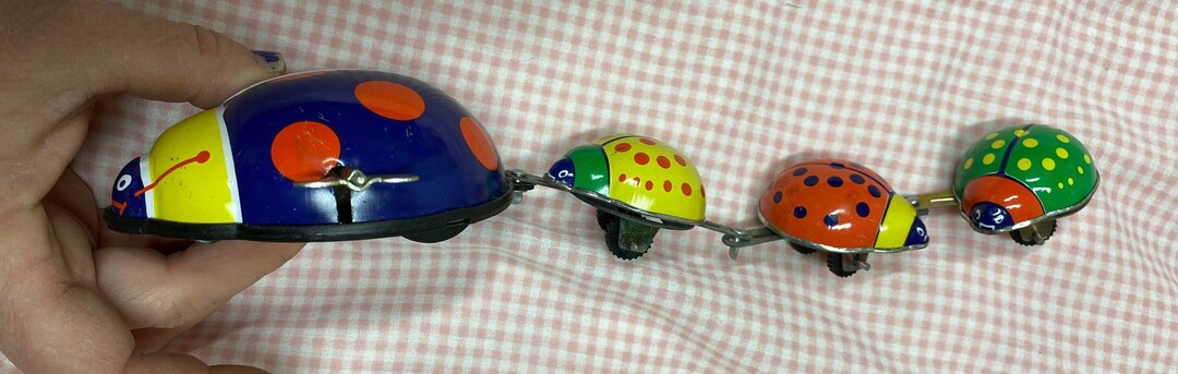 Vintage Lady Bug Family Parade Wind-up Mechanical Collectable Toy Decor ...