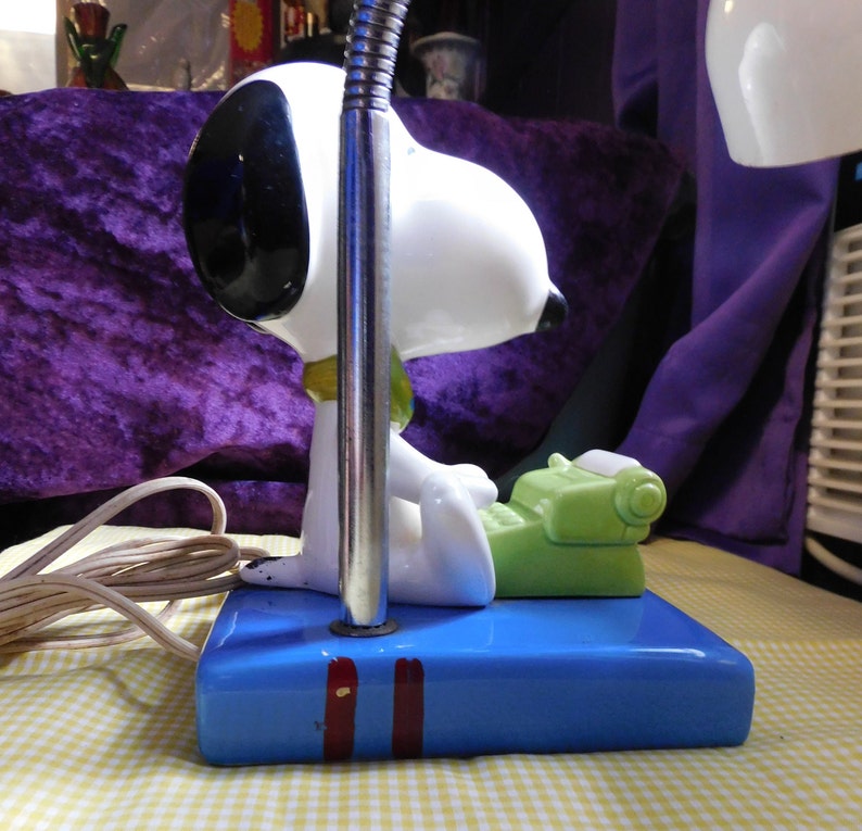 Vintage Snoopy and Typewriter Lamp Collectable Peanuts - Etsy