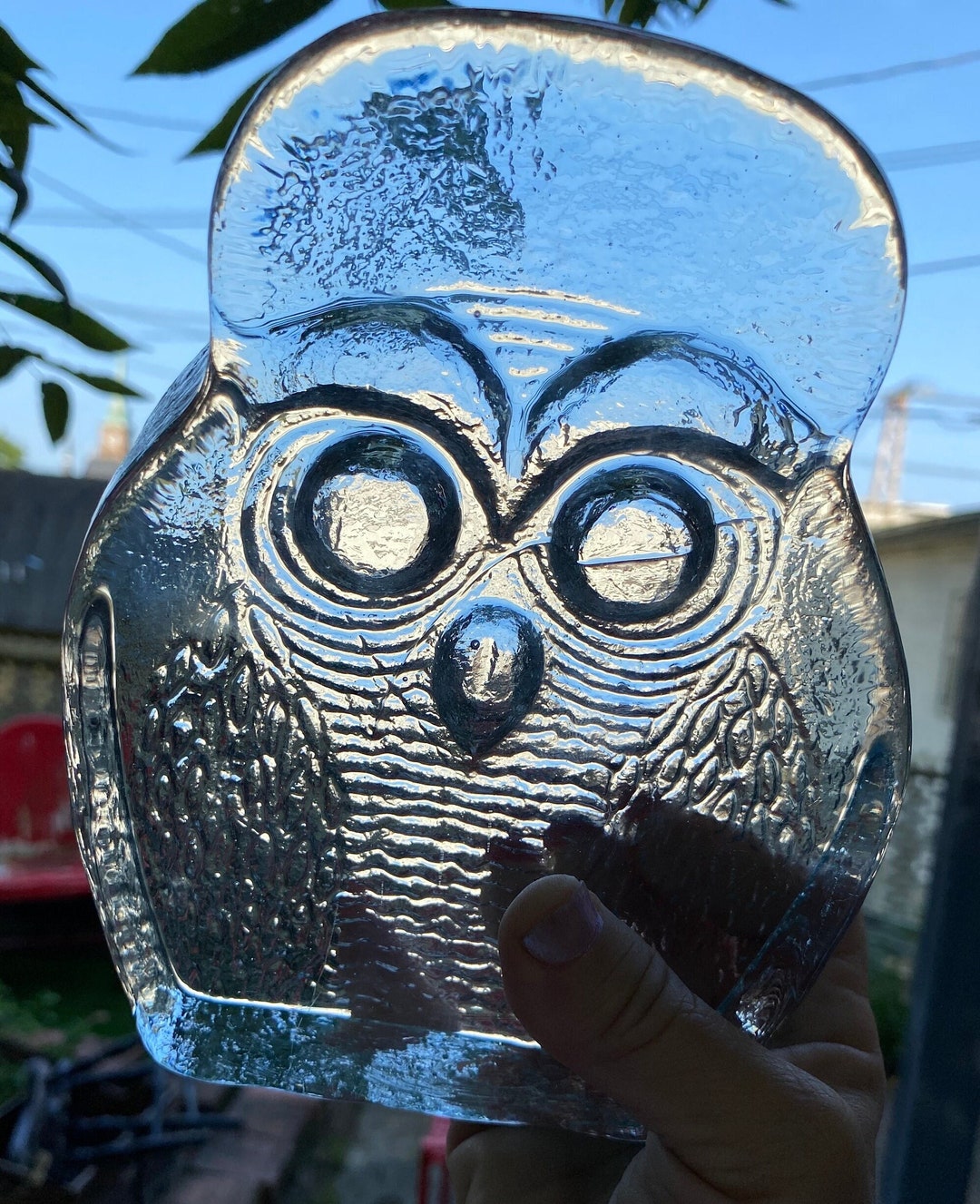 Vintage Glass Owl by Blenko Handcrafted Art Glass Keepsake Home Decor ...