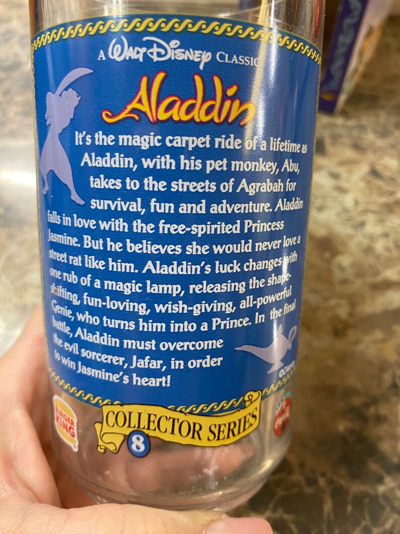 Vintage Walt Disney Aladdin Collector Series Coca-cola Burger - Etsy