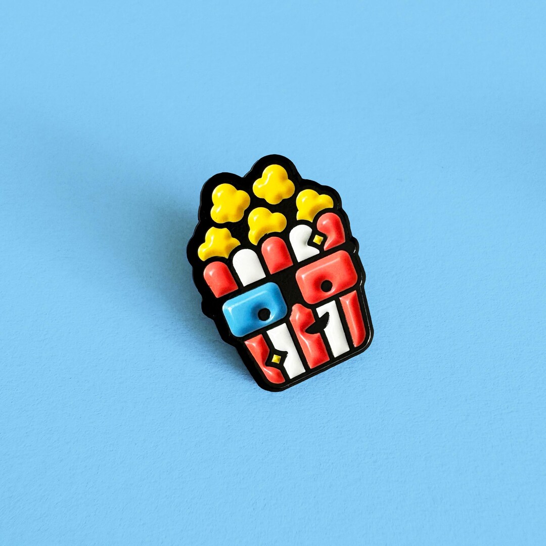 Popcorn Pin - LIMITED EDITION - Soft Enamel Popcorn Pin Badge - Etsy