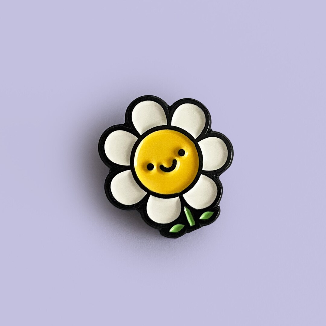 Happy Daisy Pin - LIMITED EDITION - Soft Enamel Spring Pin Badge - Etsy