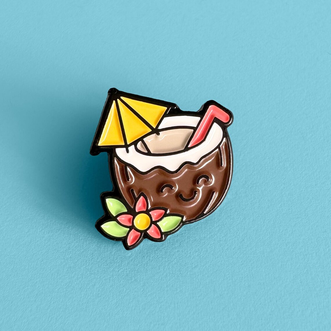 Coconut Cocktail Pin - LIMITED EDITION - Soft Enamel Pin Badge - Etsy