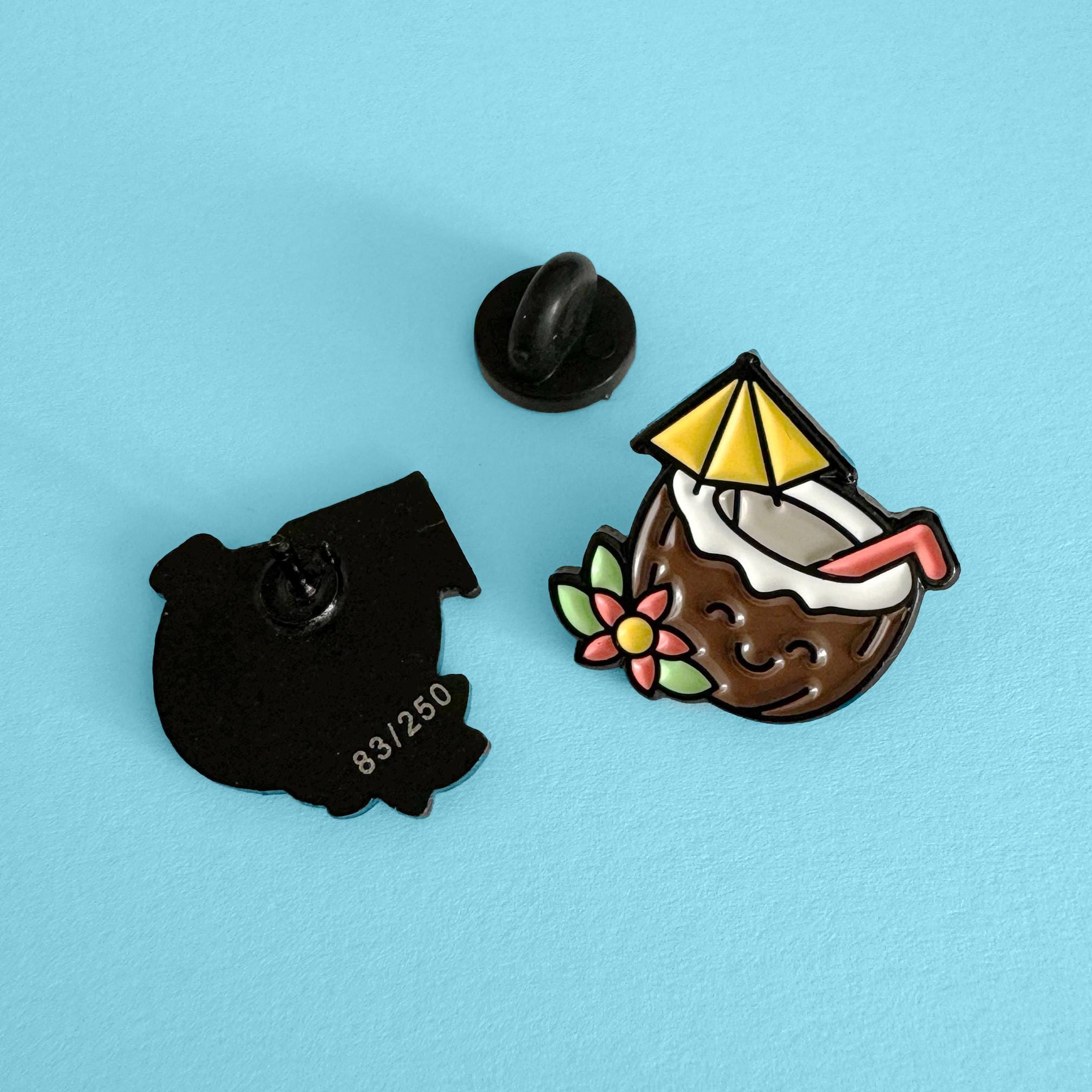 Coconut Cocktail Pin - LIMITED EDITION - Soft Enamel Pin Badge - Etsy