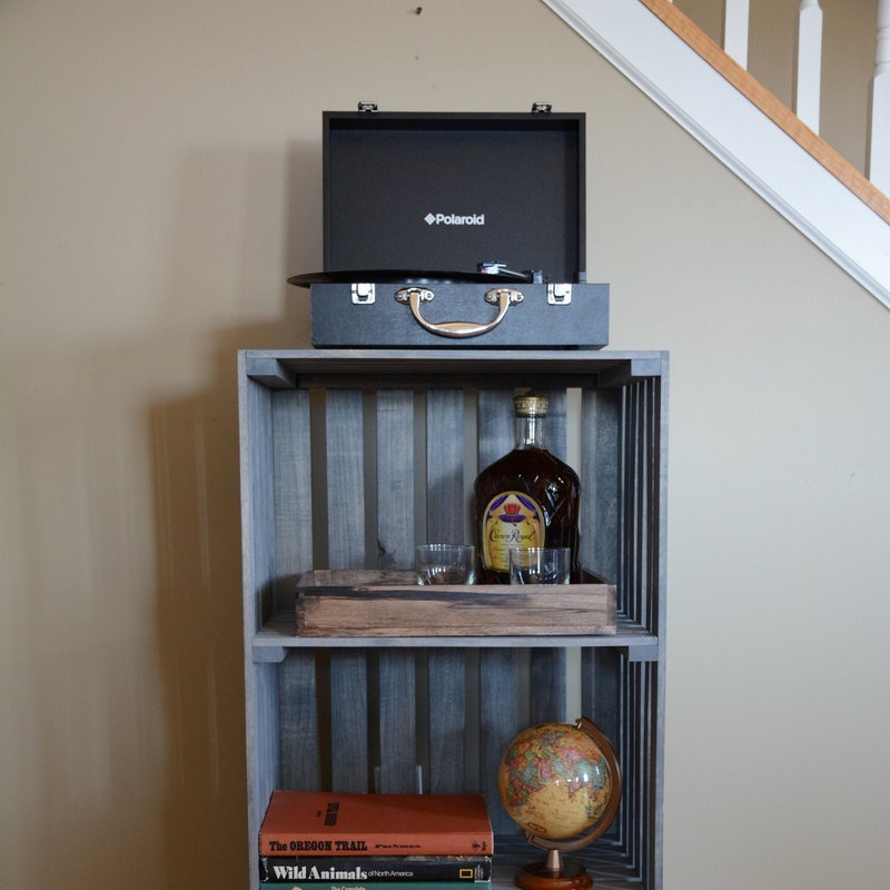 Gray Record Player Cabinet - Etsy