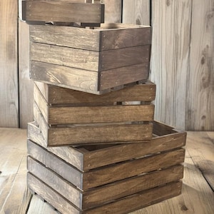 Handmade Wooden Nesting Crates – Rustic Farmhouse Storage Set - Etsy