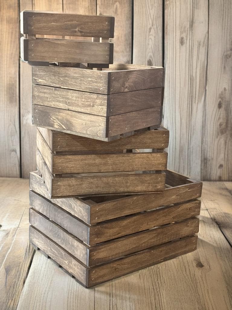 Handmade Wooden Nesting Crates – Rustic Farmhouse Storage Set - Etsy