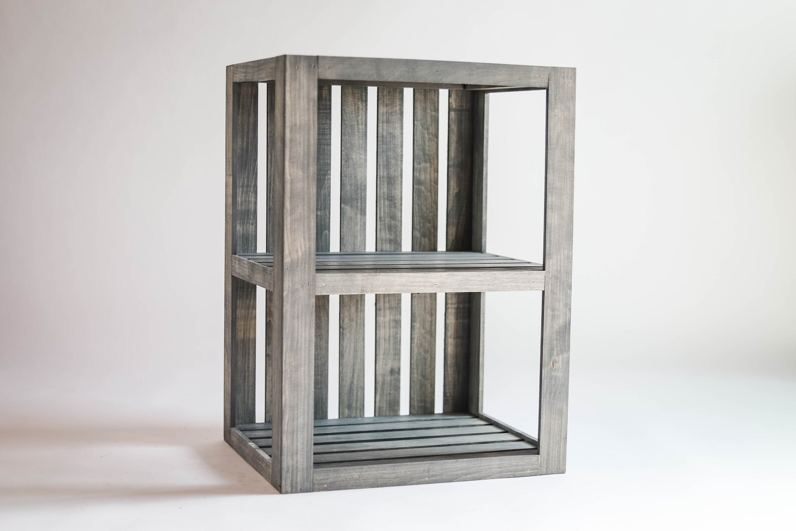 End Table/nightstand Wood Crate Antique Gray Stained - Etsy