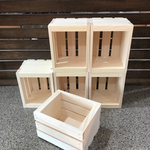 Set of 6 Small Wooden Crates – Rustic Storage & Farmhouse Decor - Etsy