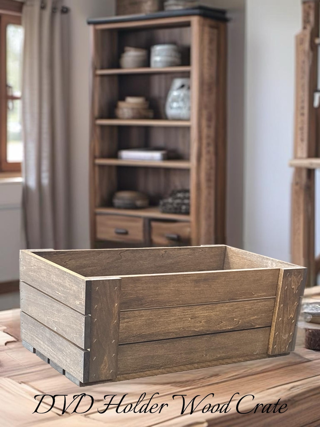 Handmade Wooden DVD Storage Crate - Etsy