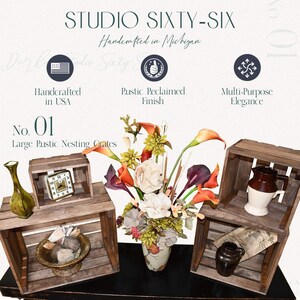 Handmade Wooden Nesting Crates – Rustic Farmhouse Storage Set - Etsy