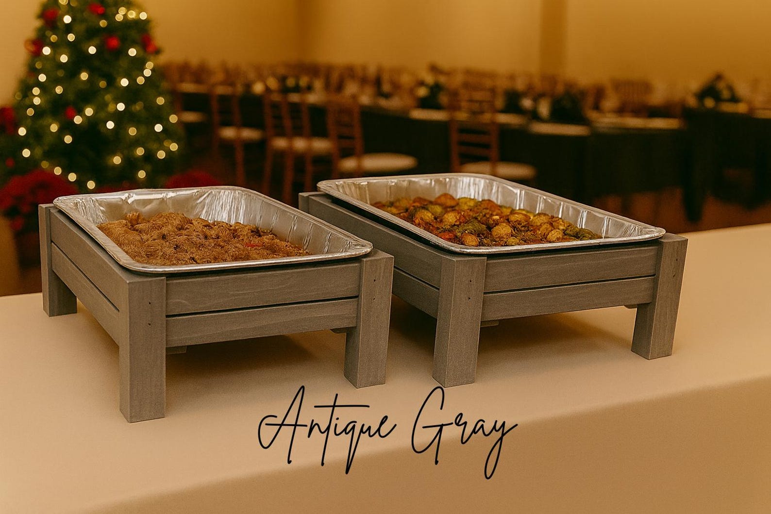 Rustic Wedding & Graduation Buffet Risers – Wooden Serving Pan Stands ...