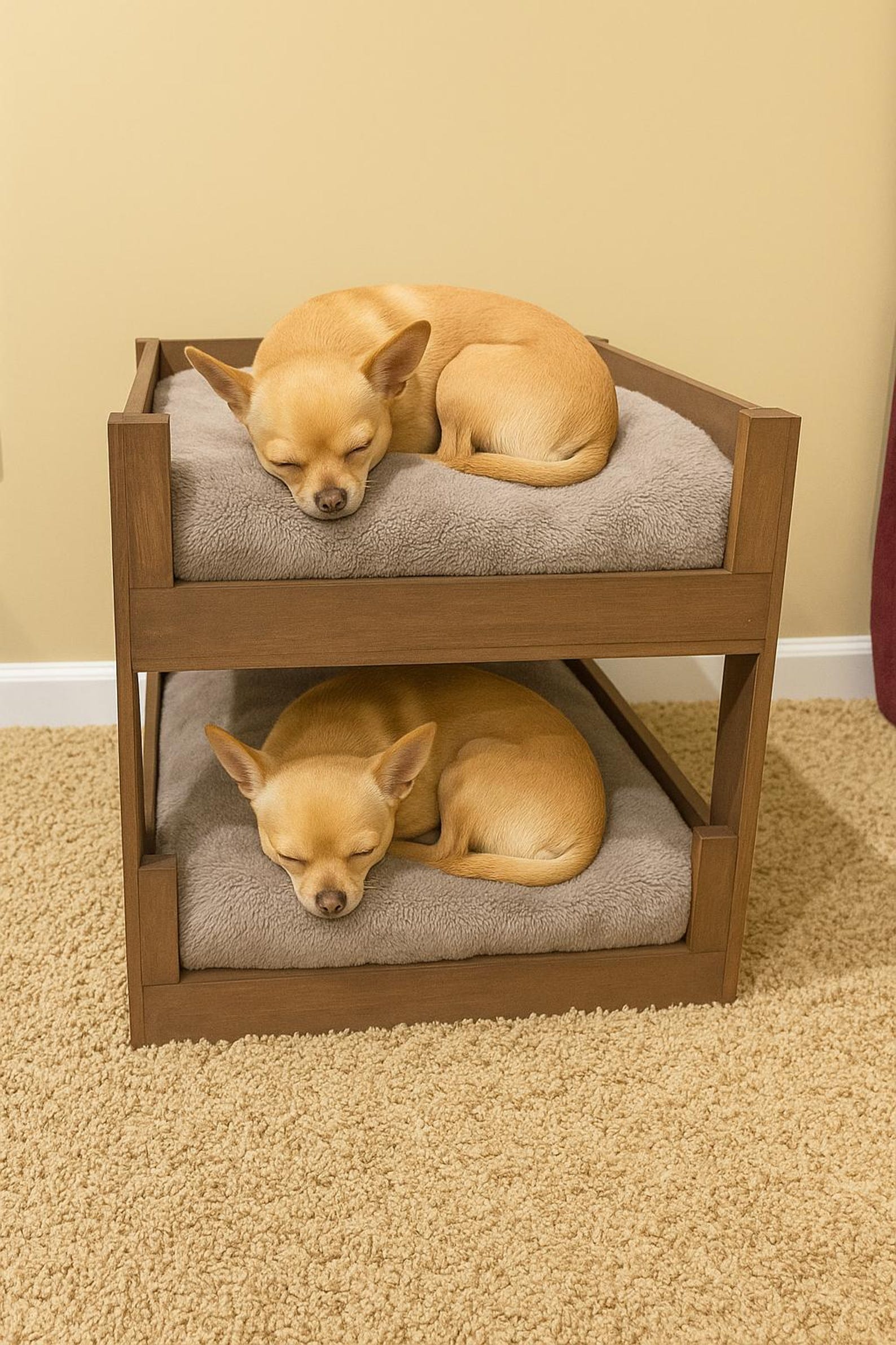 Wooden Pet Bunk Bed – Double Deck for Cats & Dogs - Etsy