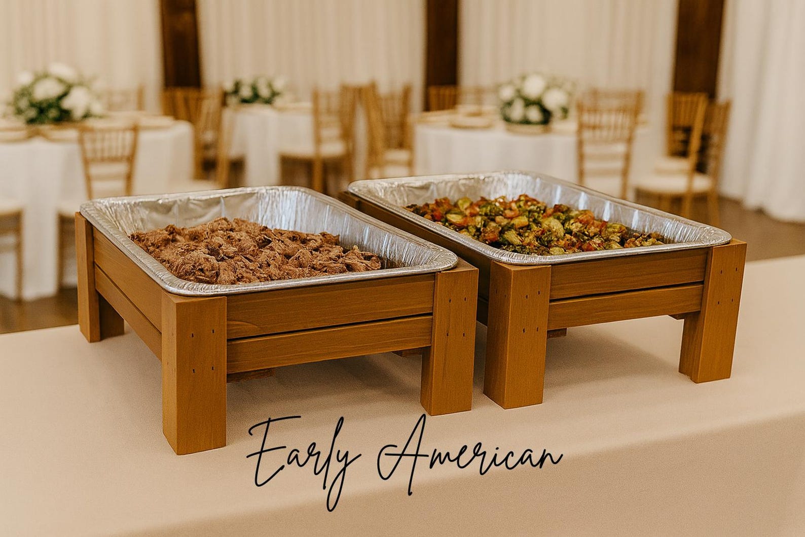 Rustic Wedding & Graduation Buffet Risers – Wooden Serving Pan Stands ...
