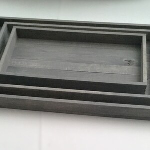 Antique Gray Stained Trays Set of 3 | Vintage Serving Trays for Home ...