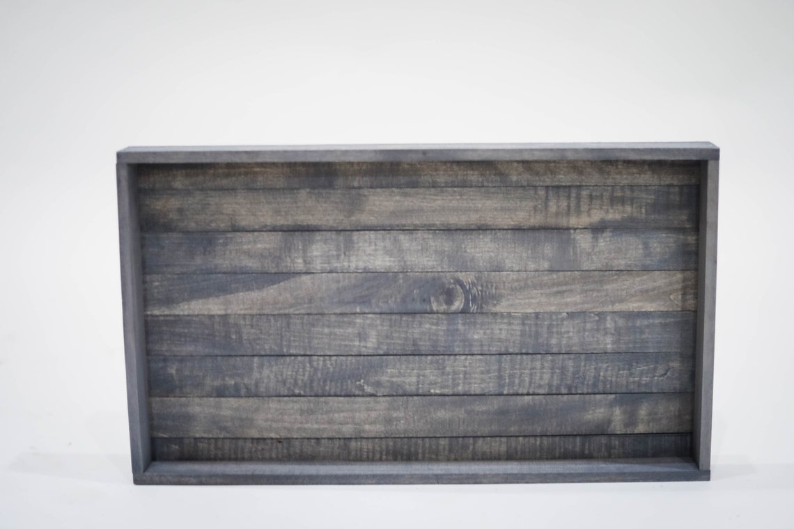Medium Antique Gray Stained Serving Tray - Etsy