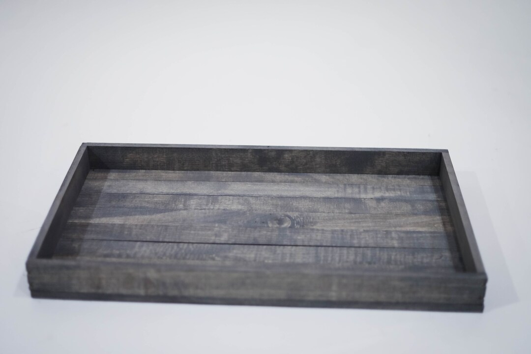 Medium Antique Gray Stained Serving Tray - Etsy