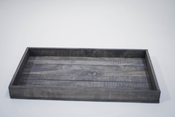 Medium Antique Gray Stained Serving Tray | Etsy