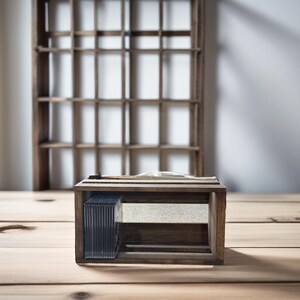 Rustic Wooden CD Storage Crate: Handmade Organizer Box for Home Decor ...