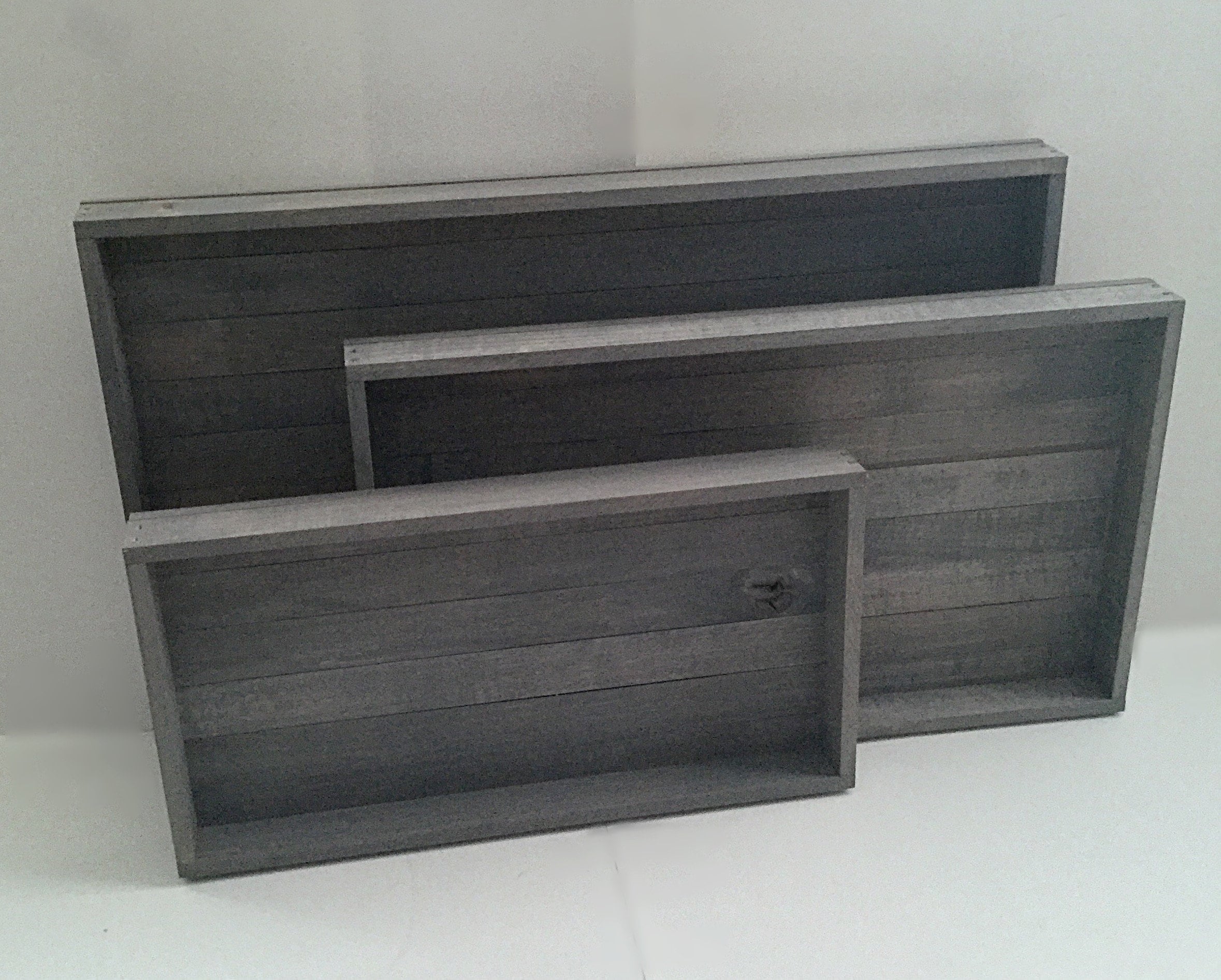 Antique Gray Stained Trays Set of 3 | Etsy