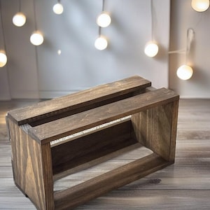 Rustic Wooden CD Storage Crate: Handmade Organizer Box for Home Decor ...